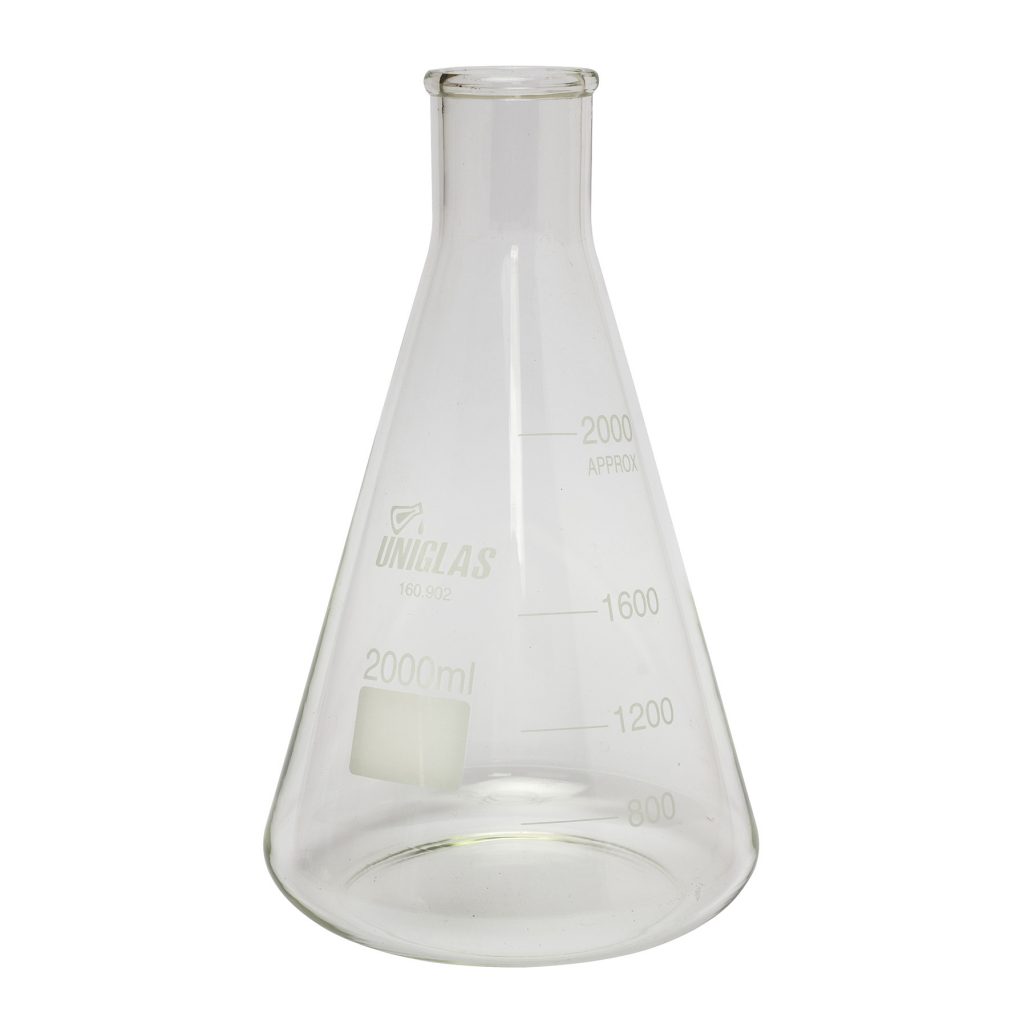 Frasco Erlenmeyer B.E. graduado cap. 2000 ml – Poisl Brew